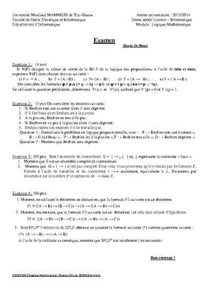 [Solved] rsum du module logique mathmatique - logique mathématique (L3 ...
