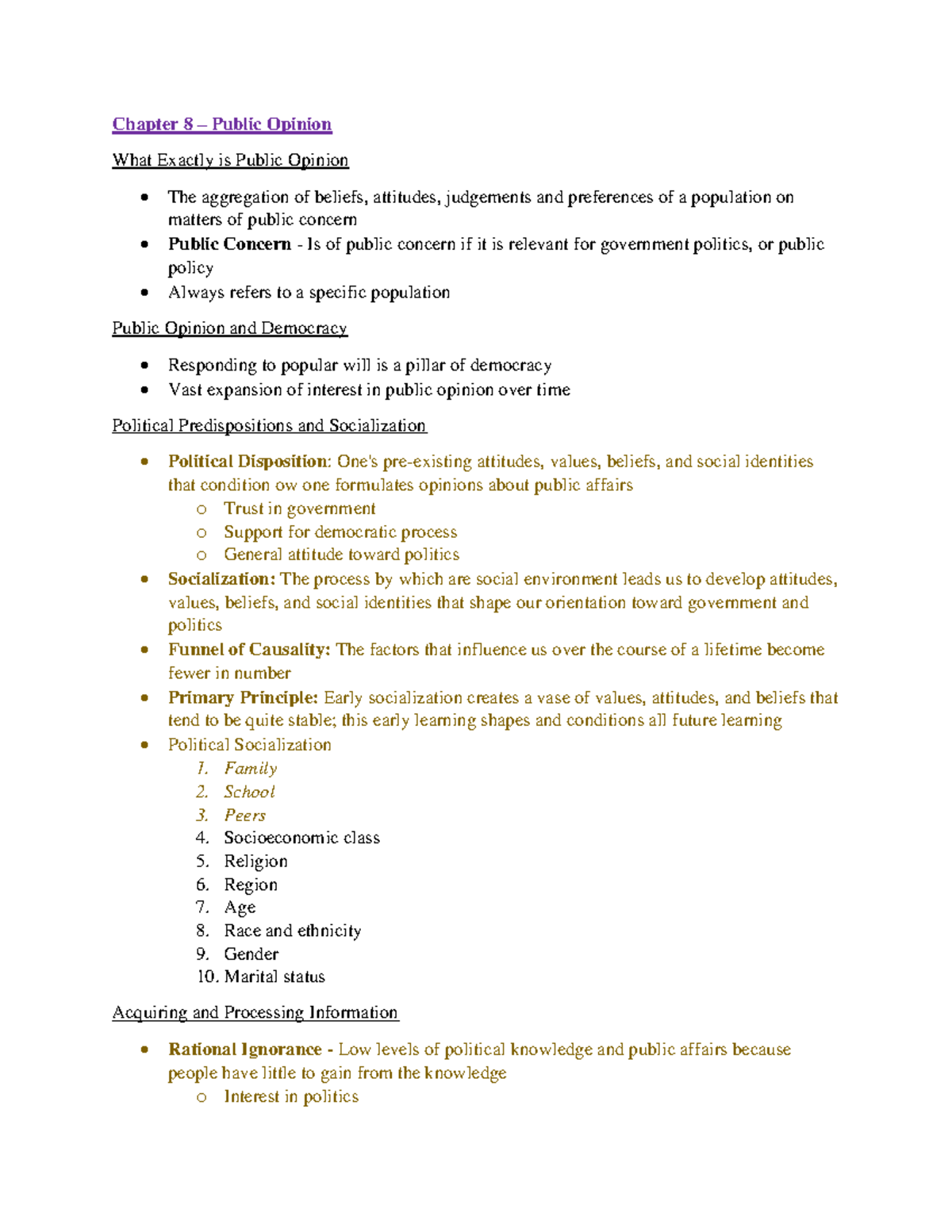Chapter 8 - Chapter 8 – Public Opinion What Exactly is Public Opinion ...