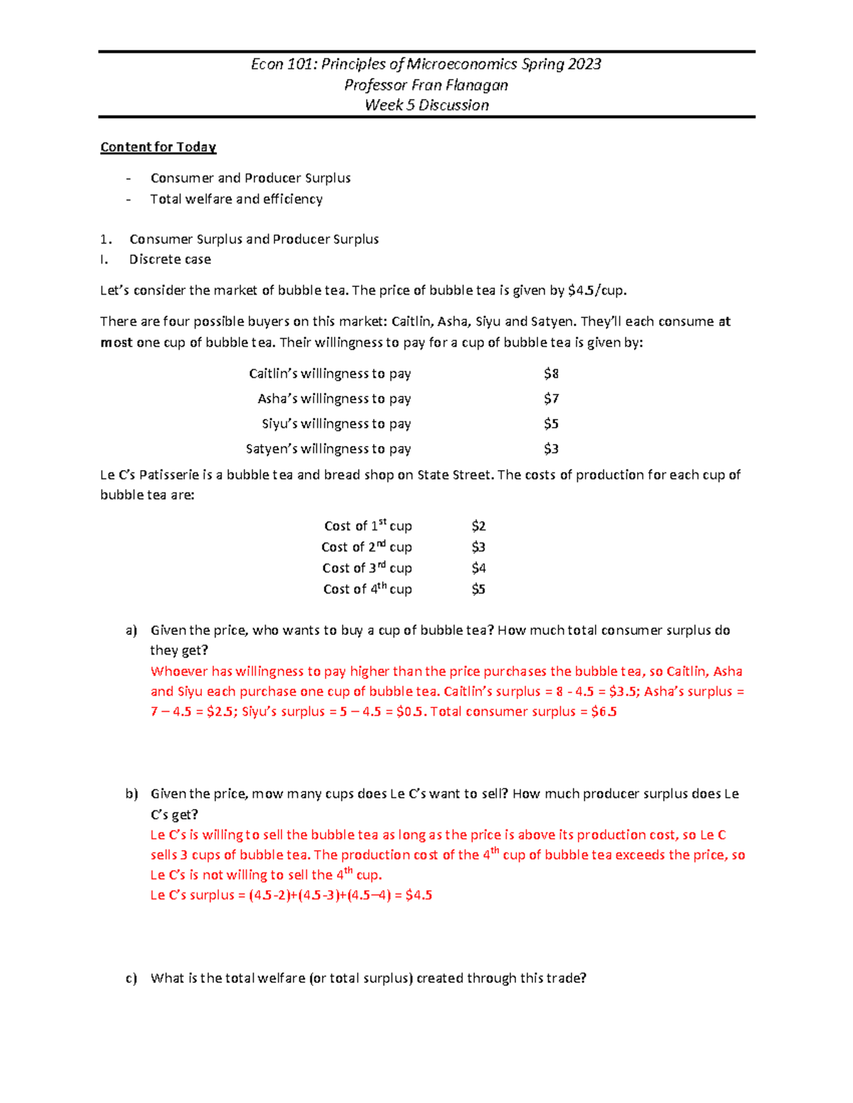 Discussion Week 5 Solutions - Professor Fran Flanagan Week 5 Discussion ...