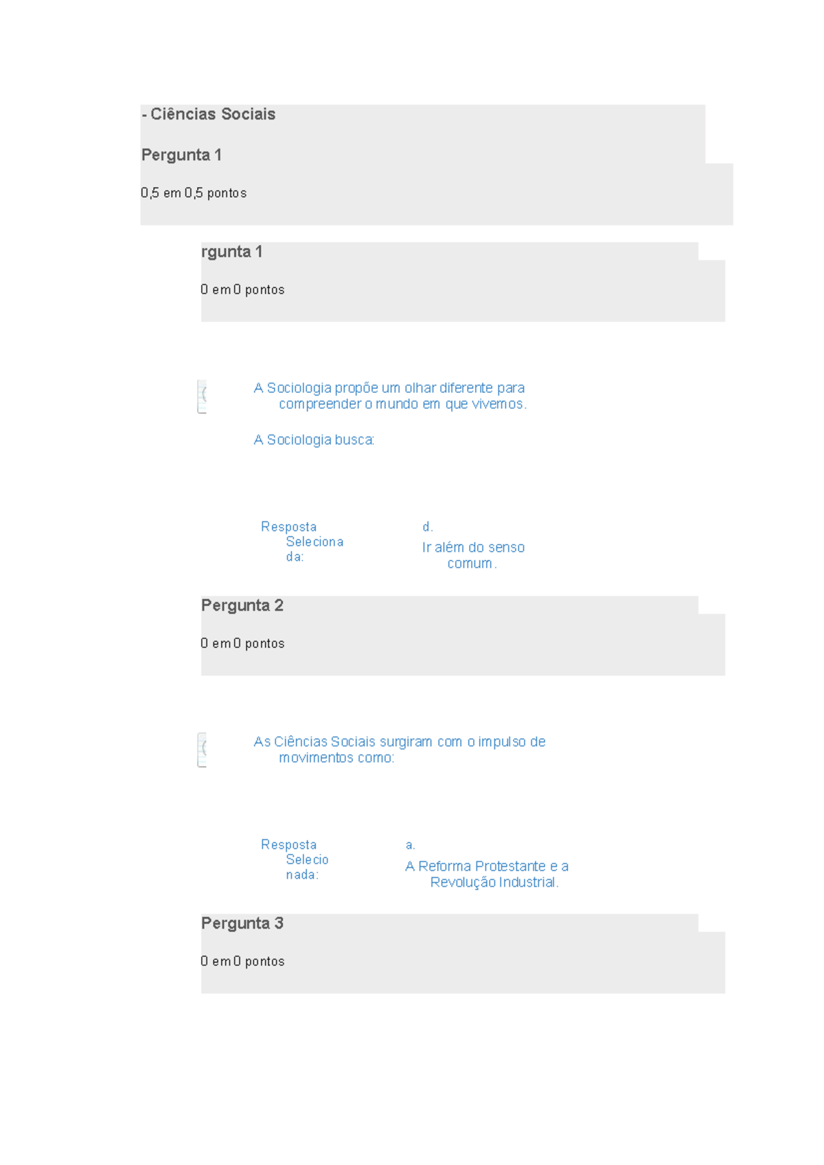 Respostas AVA - Fundamentos da História da enfermagem e Ciencias Sociais - Ciências Sociais ...