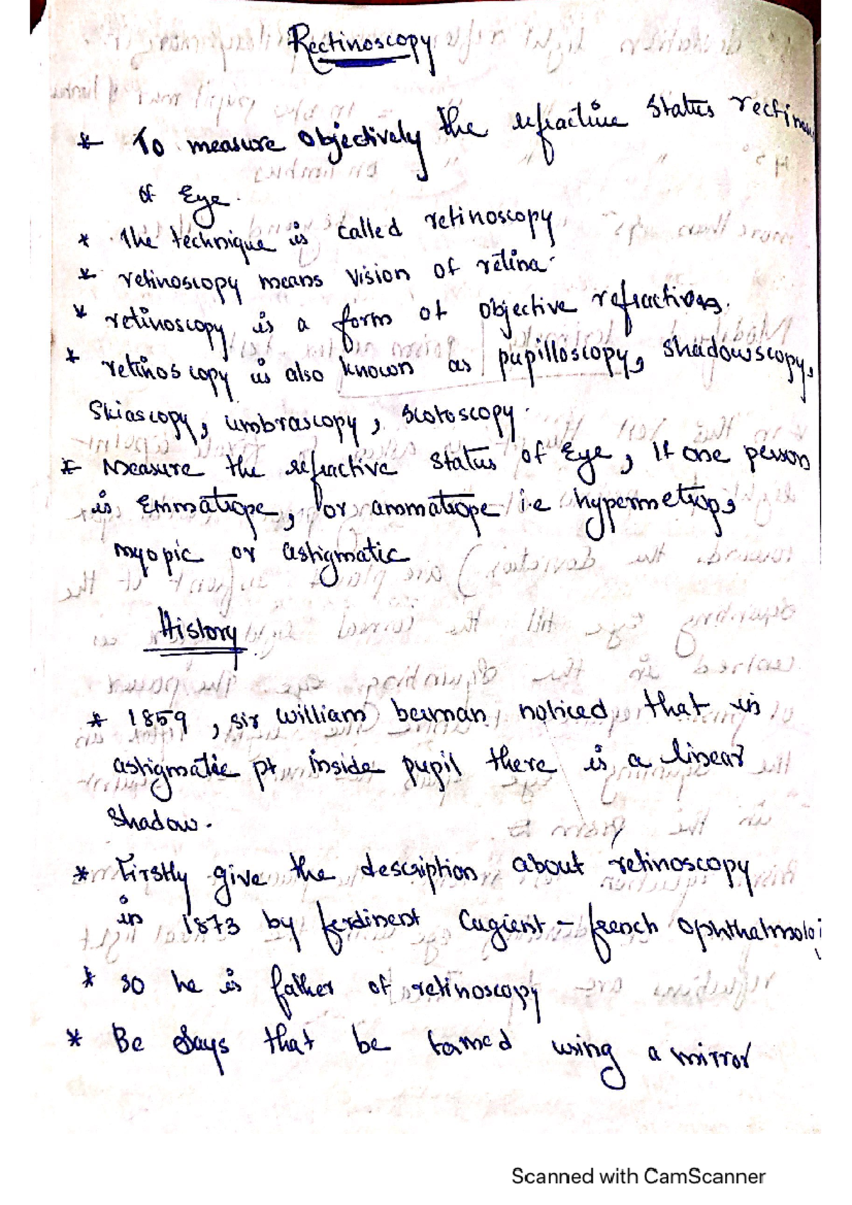 Retinoscope notes - Deepak sir - Bsc.optometry - Studocu