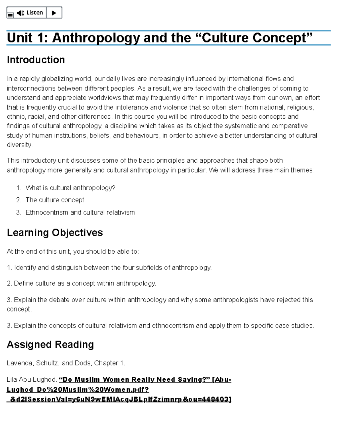 Unit 1 - ANTH-1220-D01 - Cultural Anthropology - Unit 1: Anthropology ...