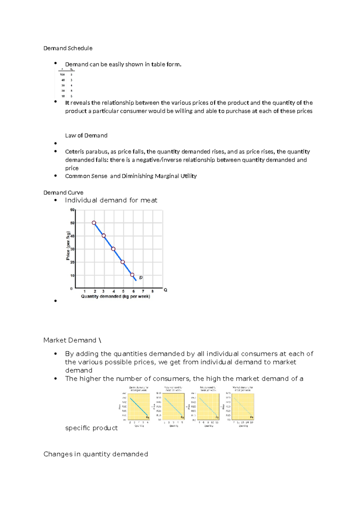 Chapter 5 Demand, Supply and Market Equilibrium - Demand Schedule ...
