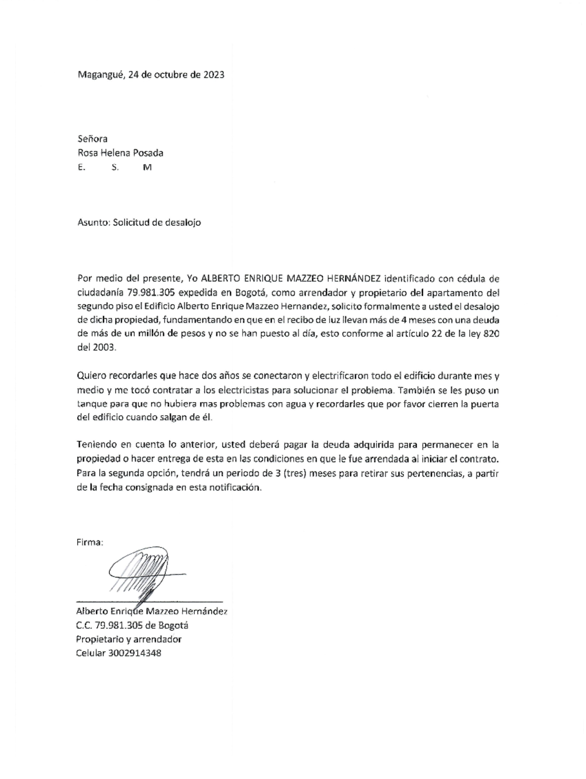 Rosa Helena desalojo - Mgue - Fisica - Studocu