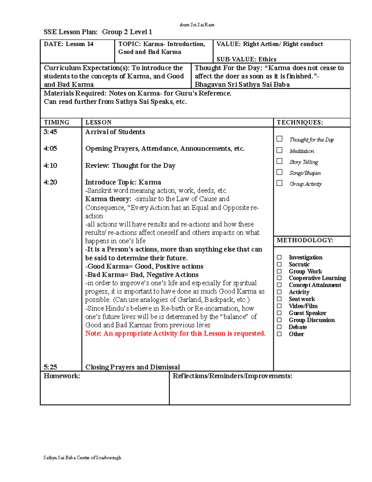 SSE G2L1 Lesson- 14 - chapter 14 coursework - Aum Sri Sai Ram SSE ...