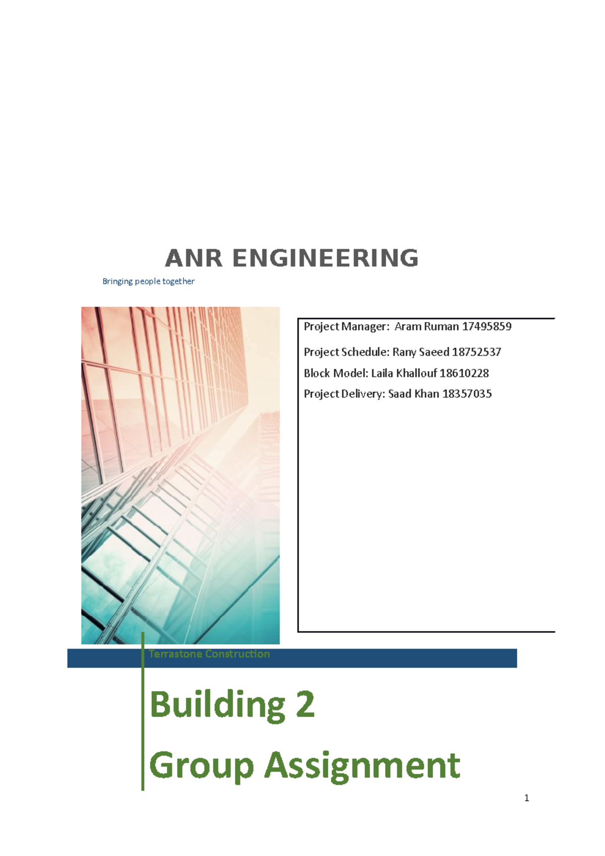 Final Group Report Harshad 1 draft 1 - ANR ENGINEERING Bringing people ...