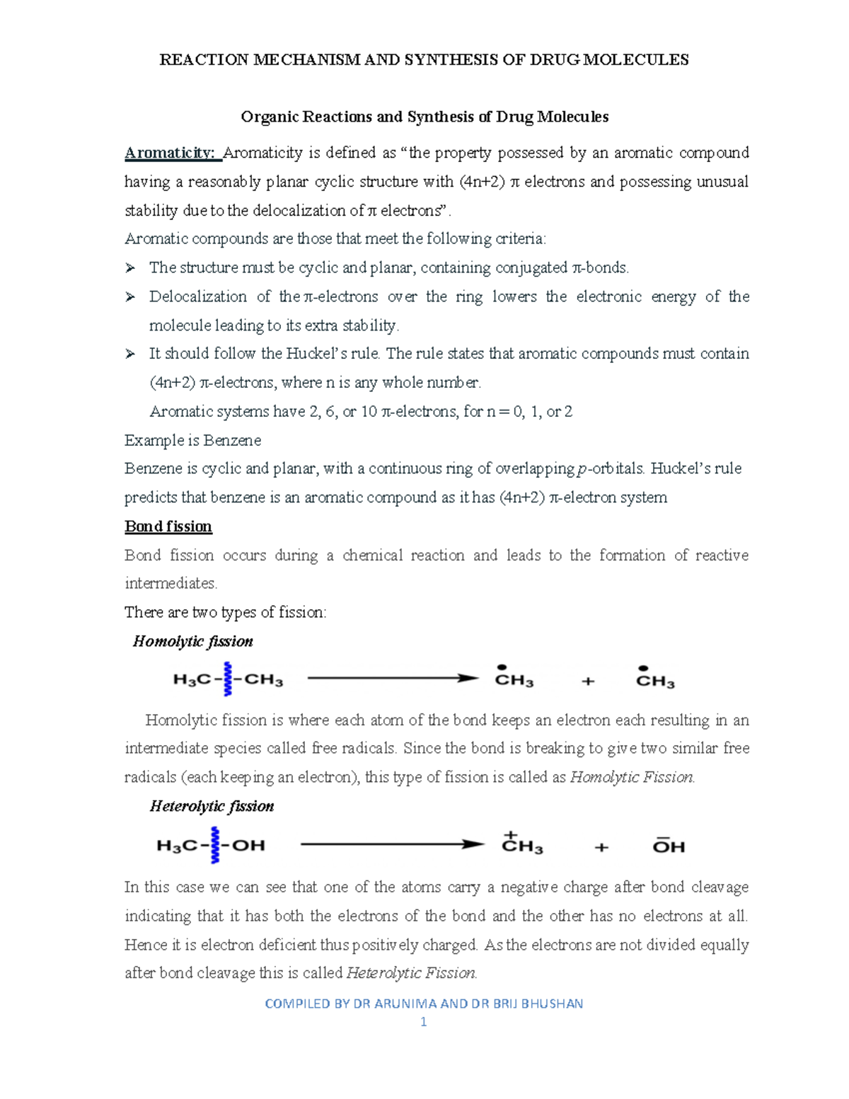 Organic Reactions and Synthesis of Drug Molecules-2 - COMPILED BY DR ...
