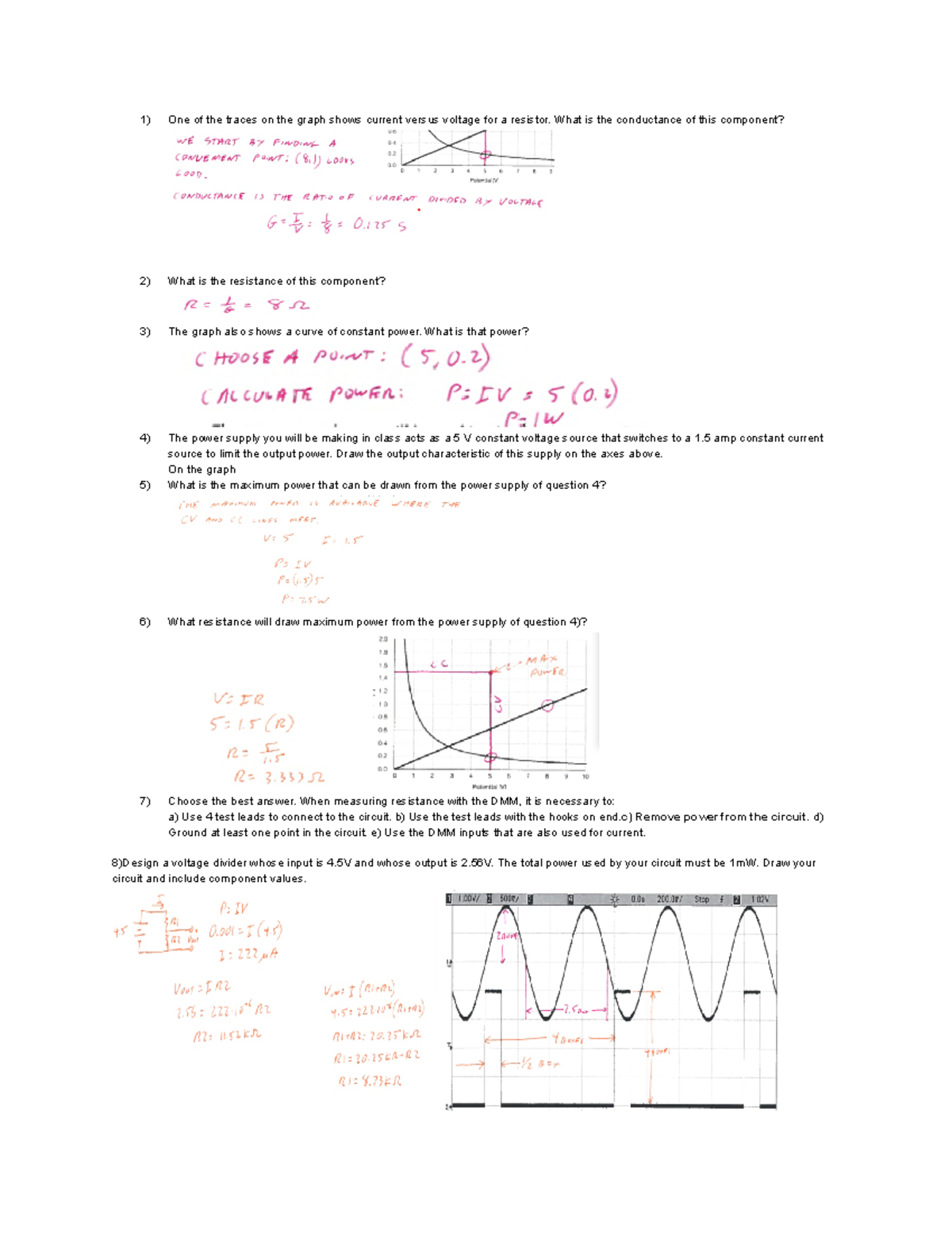 ESE 123 pratice midterm 1 - One of the traces on the graph shows ...
