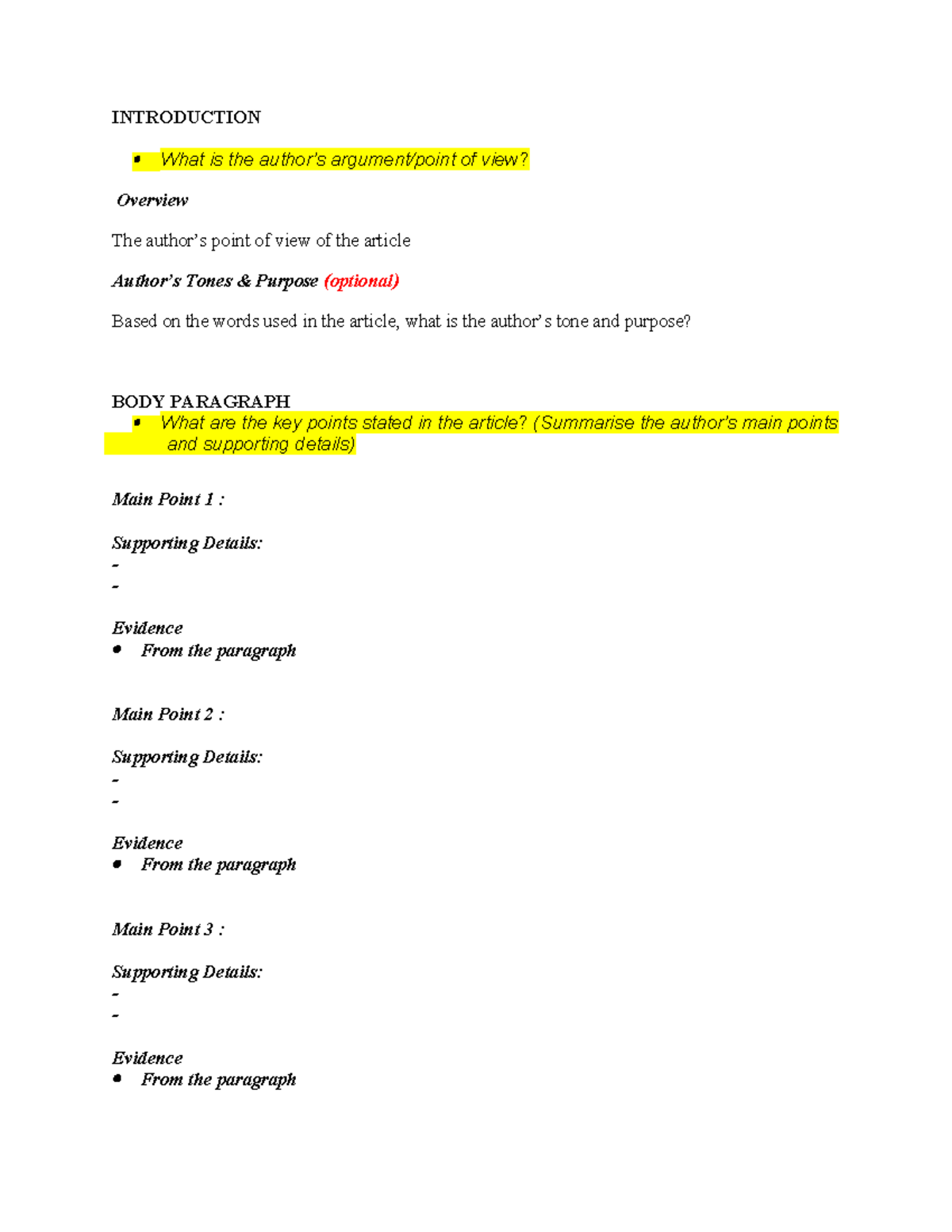 Evaluative Commentary Outline - Draft - INTRODUCTION What is the author ...