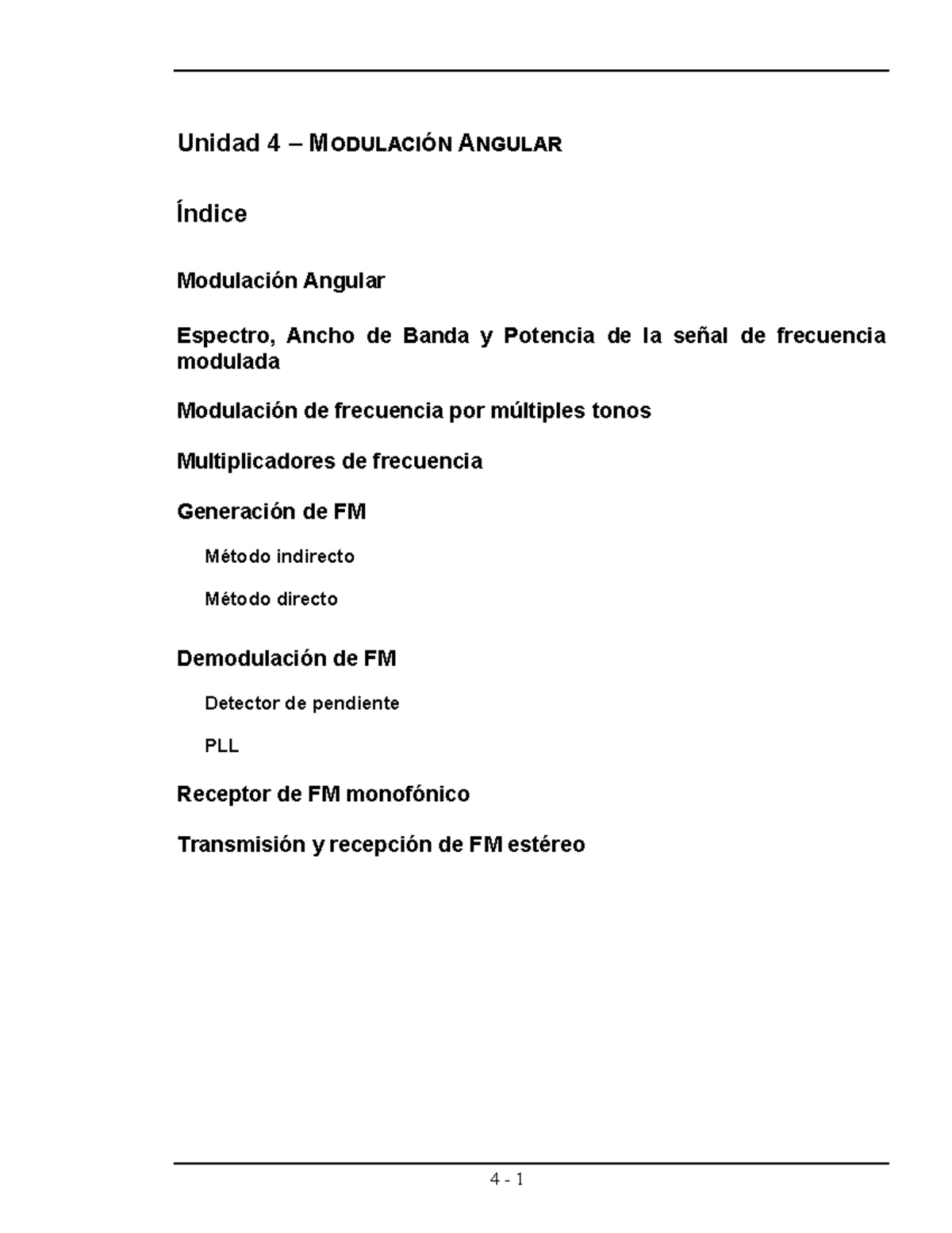 Modulacion Angular - 4 - 1 Unidad 4 – MODULACIÓN ANGULAR Índice ...