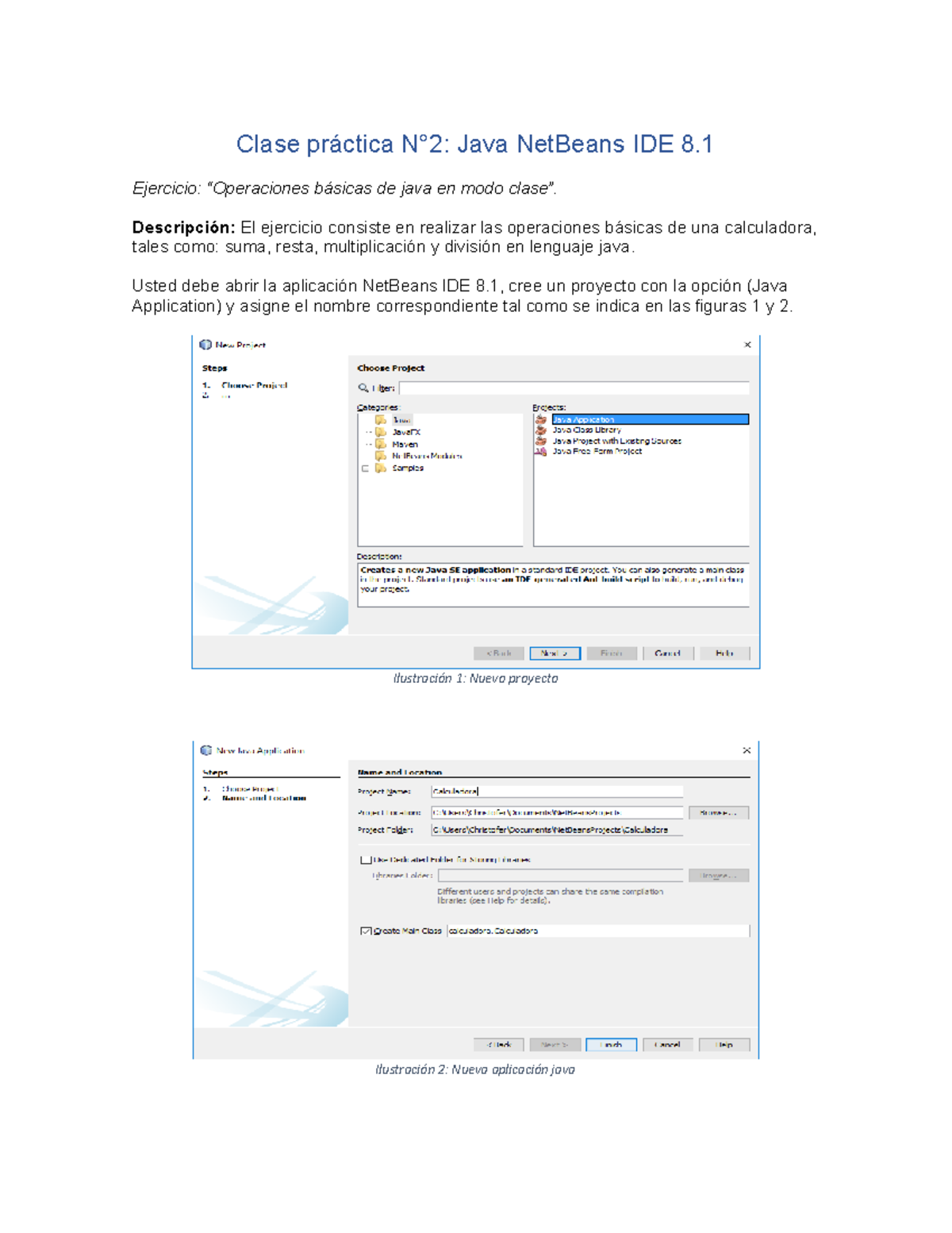 Calculadora Java - Apuntes 1 - Clase Java NetBeans IDE 8 Ejercicio: de ...