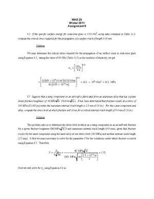 Homework 5 Solutions - .... - MAE 20: Homework 5 Solutions (1) A lead–tin alloy of composition ...