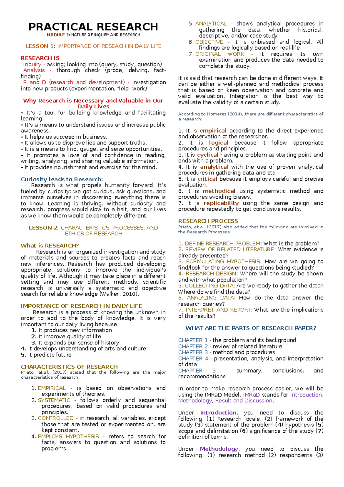 Inbound 9190678676372032561 - PRACTICAL RESEARCH MODULE 1: NATURE OF ...