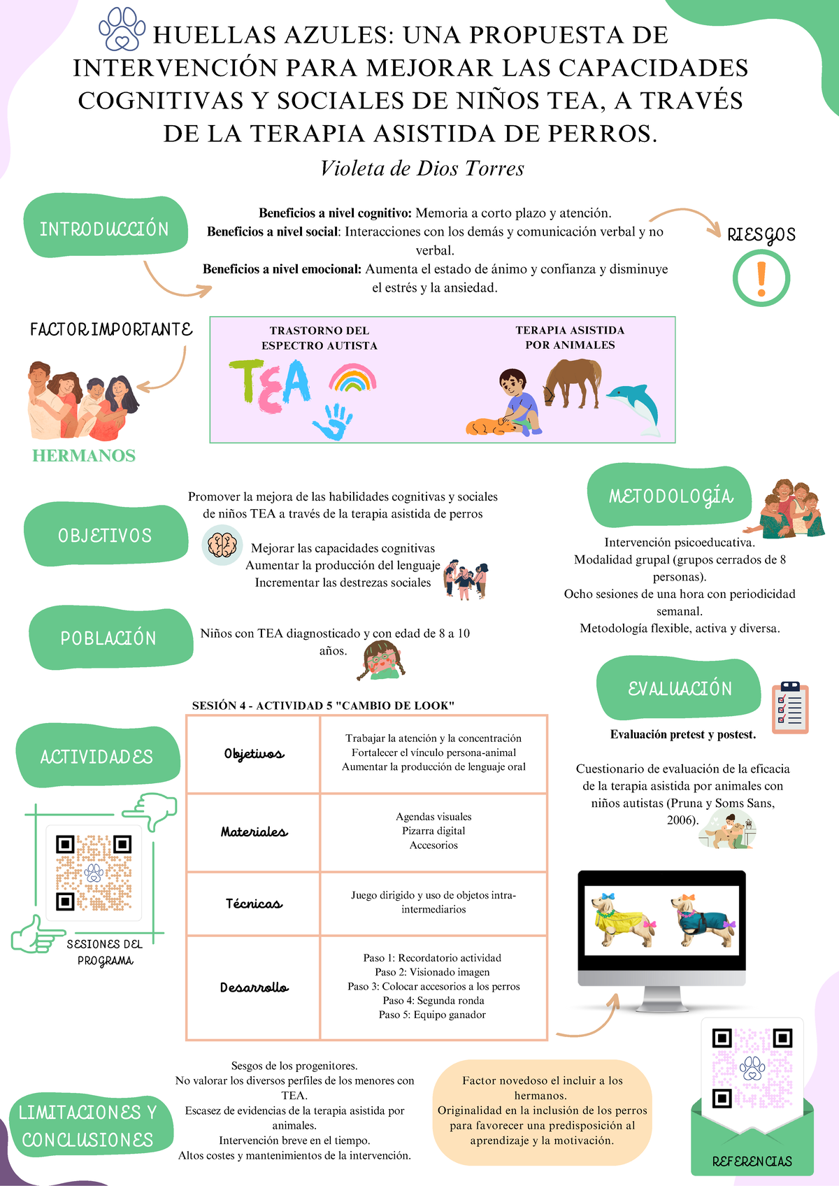 Póster TFG - HUELLAS AZULES: UNA PROPUESTA DE INTERVENCIÓN PARA MEJORAR LAS CAPACIDADES ...