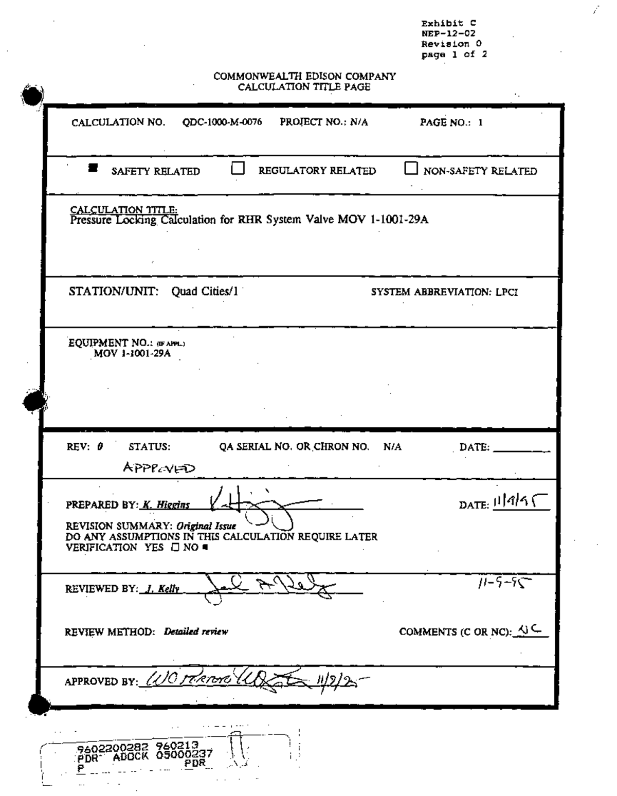 ML17187 A312 - COMMONWEALTH EDISON COMPANY Exhibit C NEP-12- Revision 0 ...