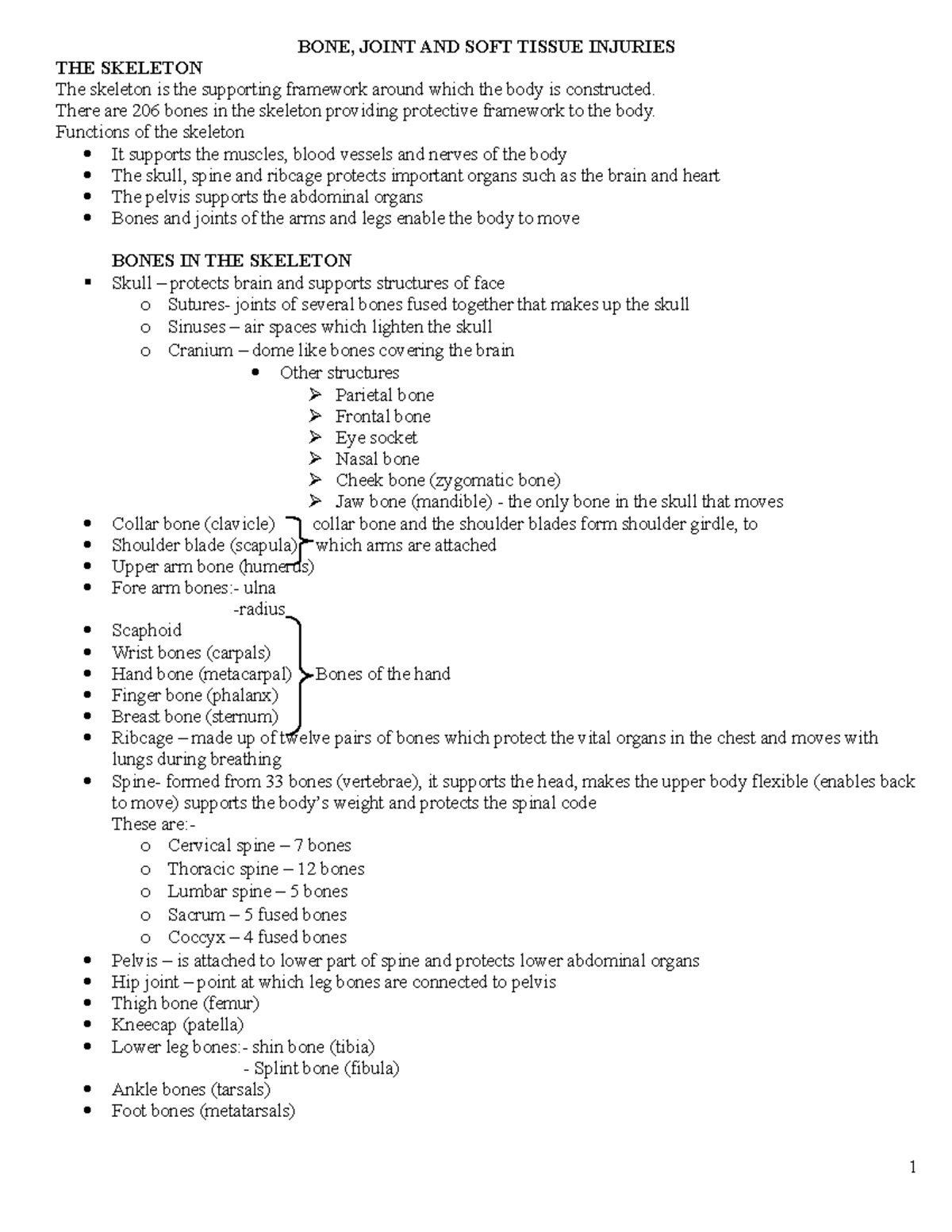 7. BONE, Joint AND SOFT Tissue Injuries revised - BONE, JOINT AND SOFT ...