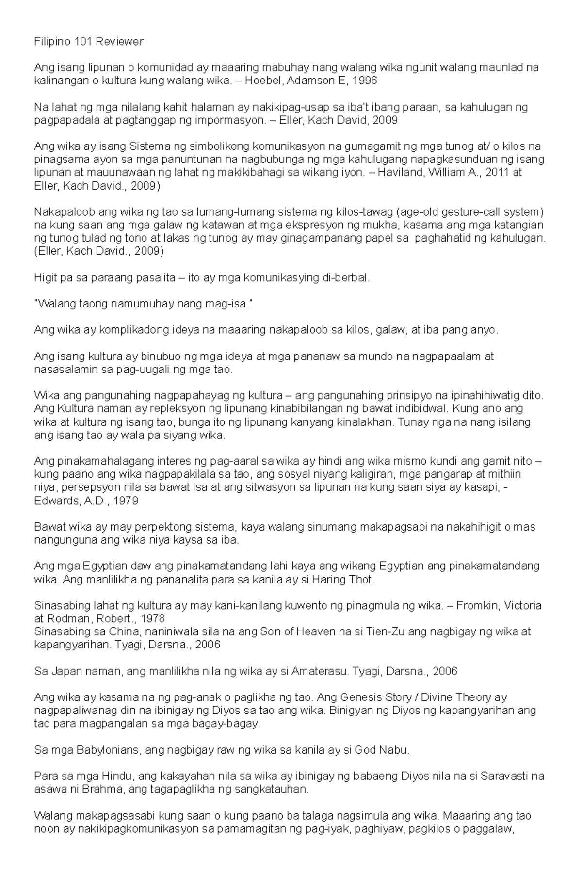 Filipino 101 Reviewer - Not comprehensive but helpful. - Filipino 101 ...