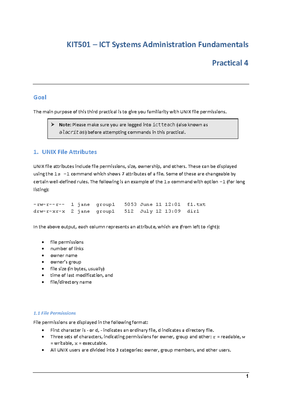 Kit501-prac-04 - Kit501-prac-04 - KIT501 – ICT Systems Administration Fundamentals Practical 4 ...