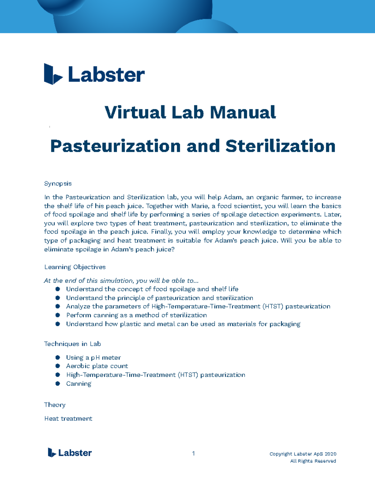 PAS Pasteurization and Sterilization Lab Manual (English) - Virtual Lab ...