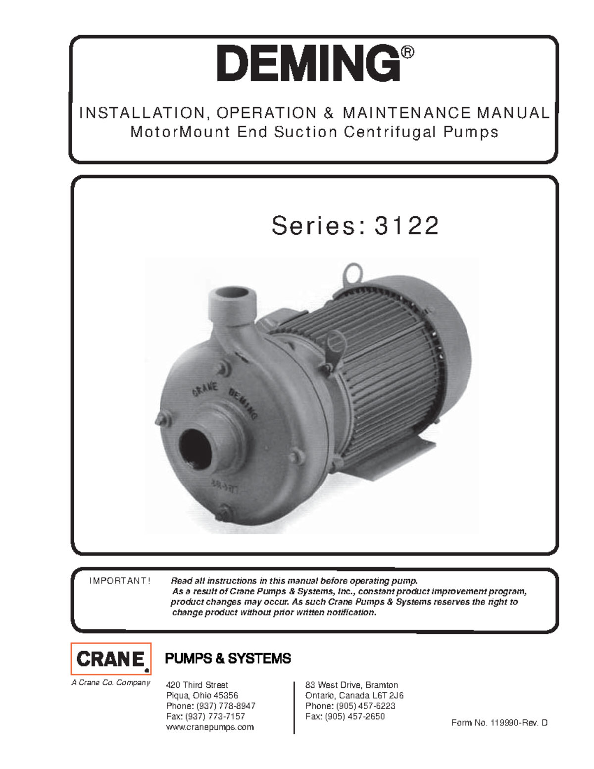 Bombas Deming AGUA Potable Y Sanitarios - A Crane Co. Company IMPORTANT ...