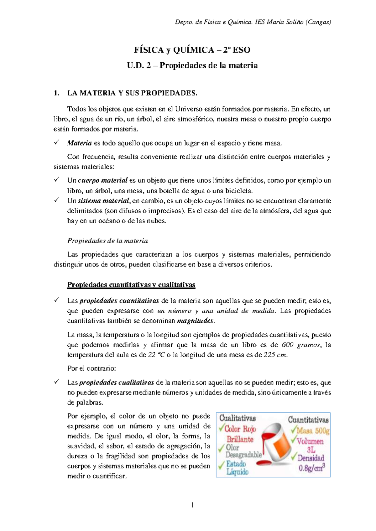 UD 2 Propiedades da materia - FÍSICA y QUÍMICA – 2º ESO U. 2 ...