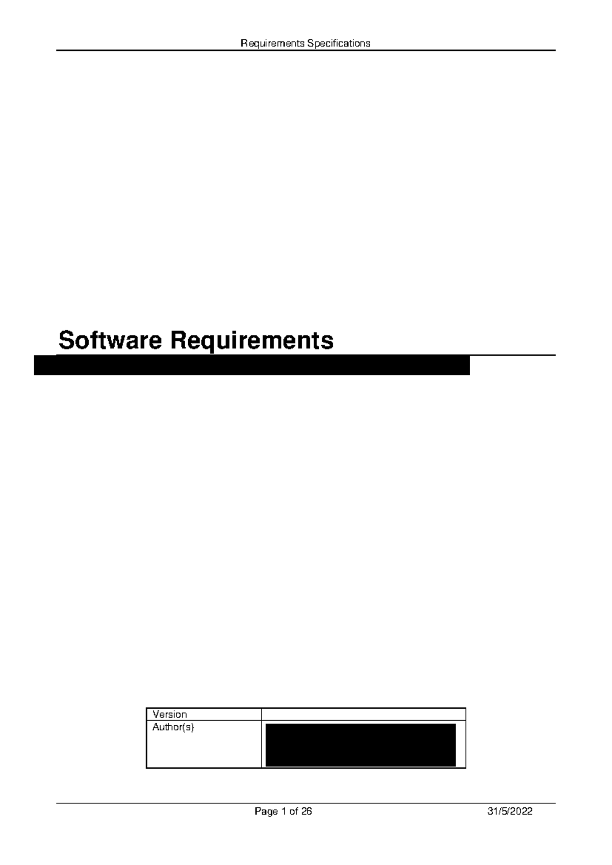 A3 Example Redacted - Sample A3 - Software Requirements Version Author ...