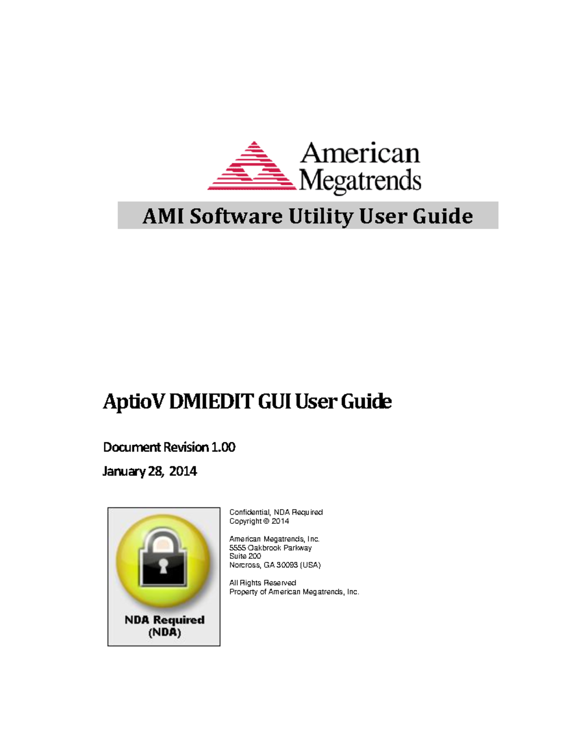 AMI Aptio V Dmiedit GUI User Guide NDA - AMI Software Utility User ...