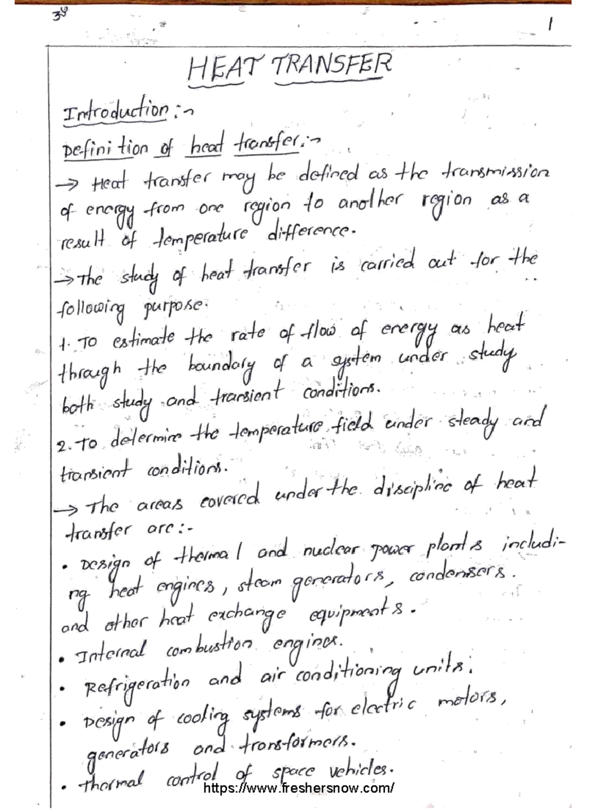 Jntuk R20 B.Tech Mechanical 3-2 Heat Transfer Unit 1 Notes - Bcme ...