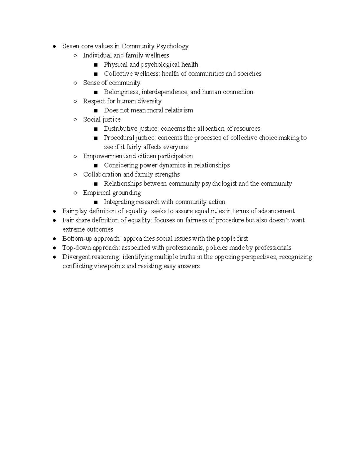 Really long thursday reading - Seven core values in Community ...