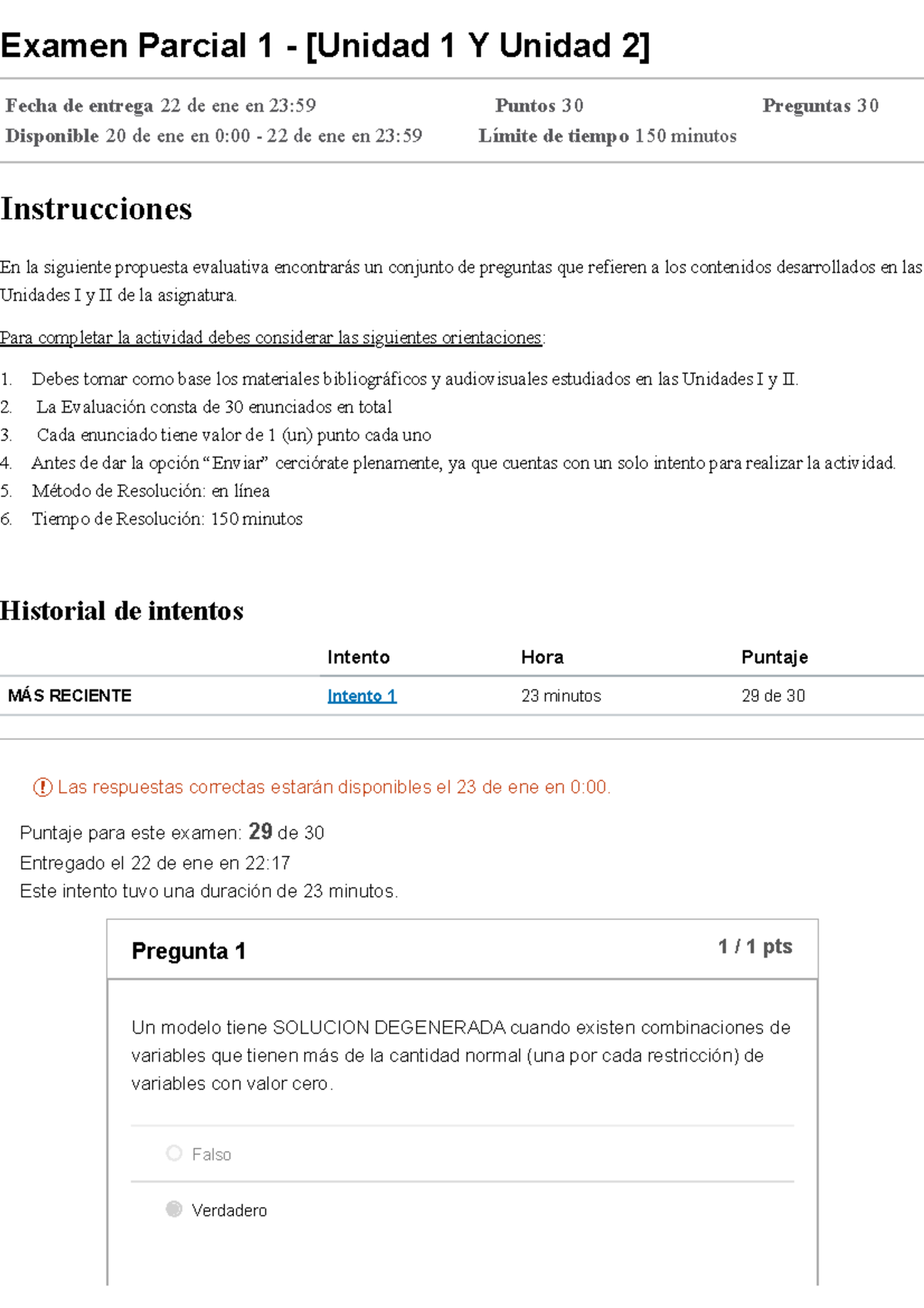 Examen Parcial 1 - [Unidad 1 Y Unidad 2] Investigacion DE Operaciones I - Examen Parcial 1 ...