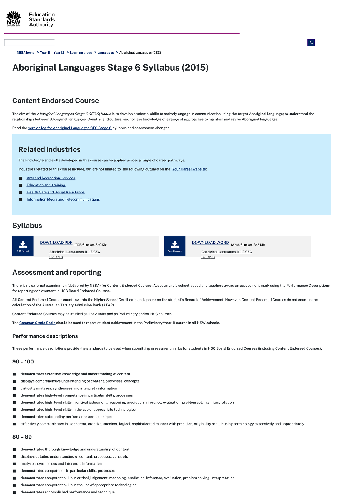 Aboriginal Languages CEC NSW Education Standards - NESA home > Year 11 ...