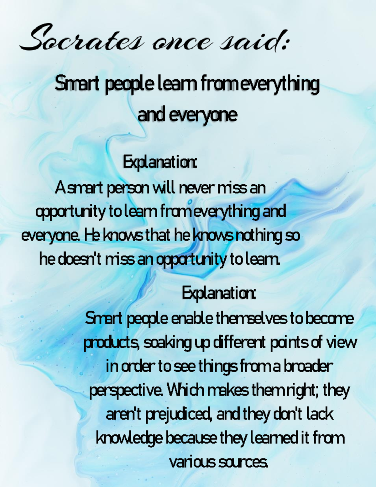 Philosophy in Philo - Smart people learn fromeverything and everyone ...