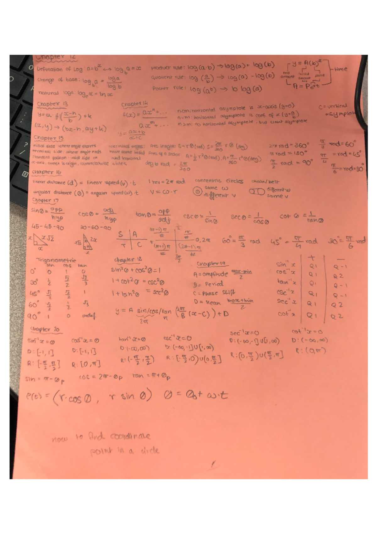 precalc midterm prep notes - Studocu