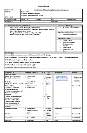 FABM2 - WEEK 3 - FABM 2 - GRADES 1 TO 12 DAILY LESSON LOG School ...