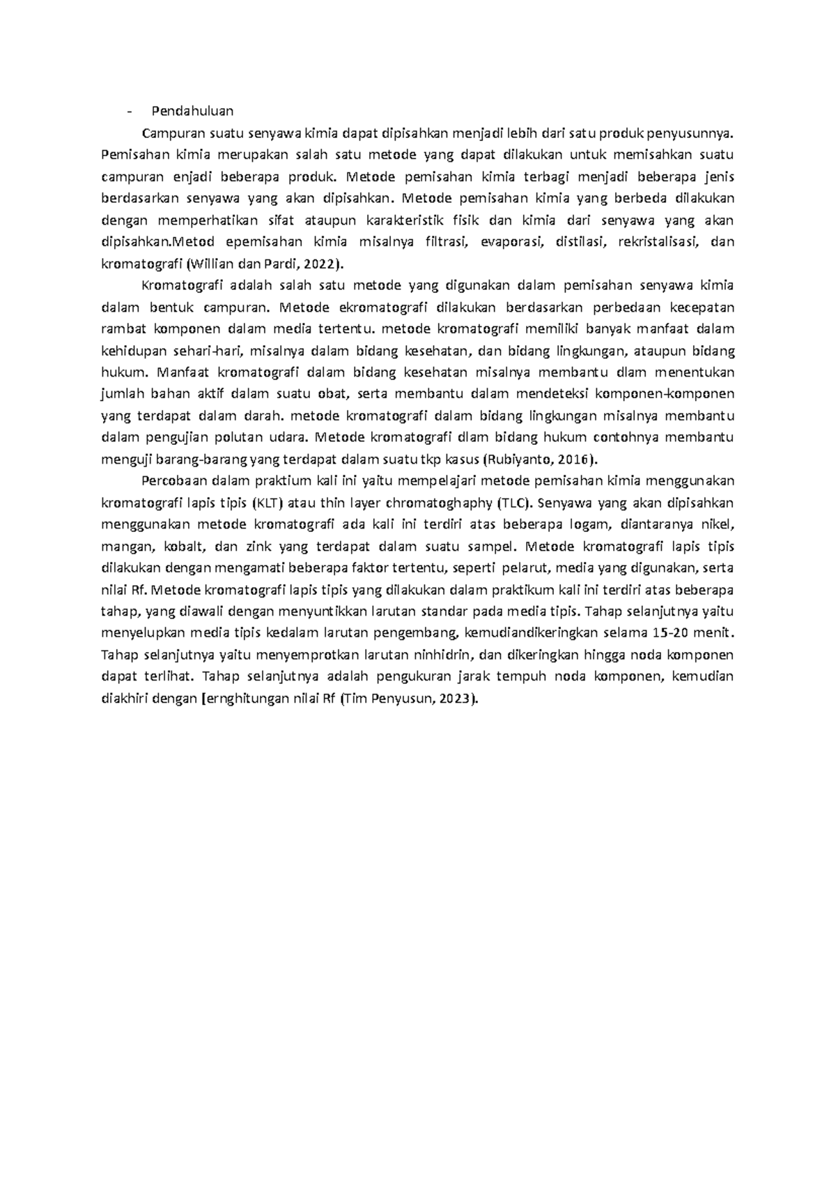 Jurnal kromatografi - kimor gondopuro - Pendahuluan Campuran suatu ...