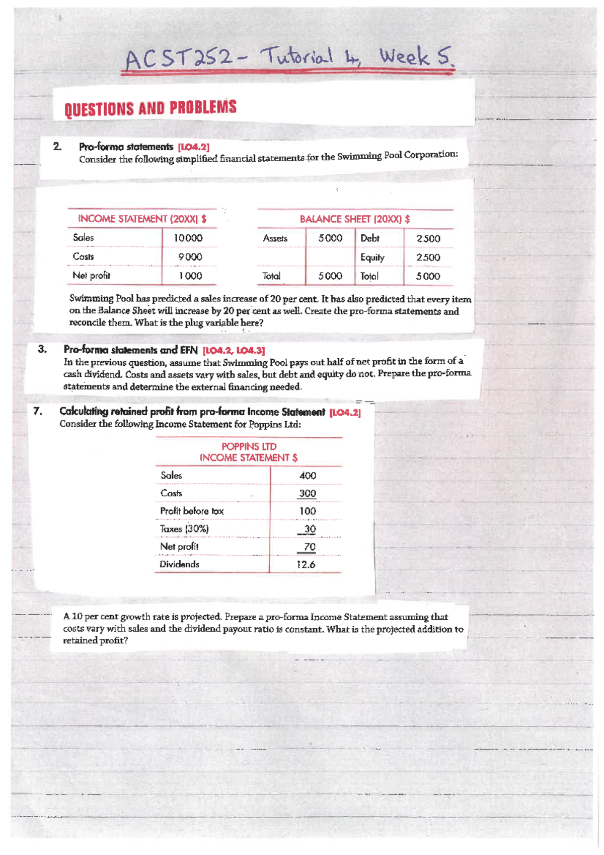 ACST252 - Tutorial 4, Week 5 - Questions from the textbook - gc 5129 ...