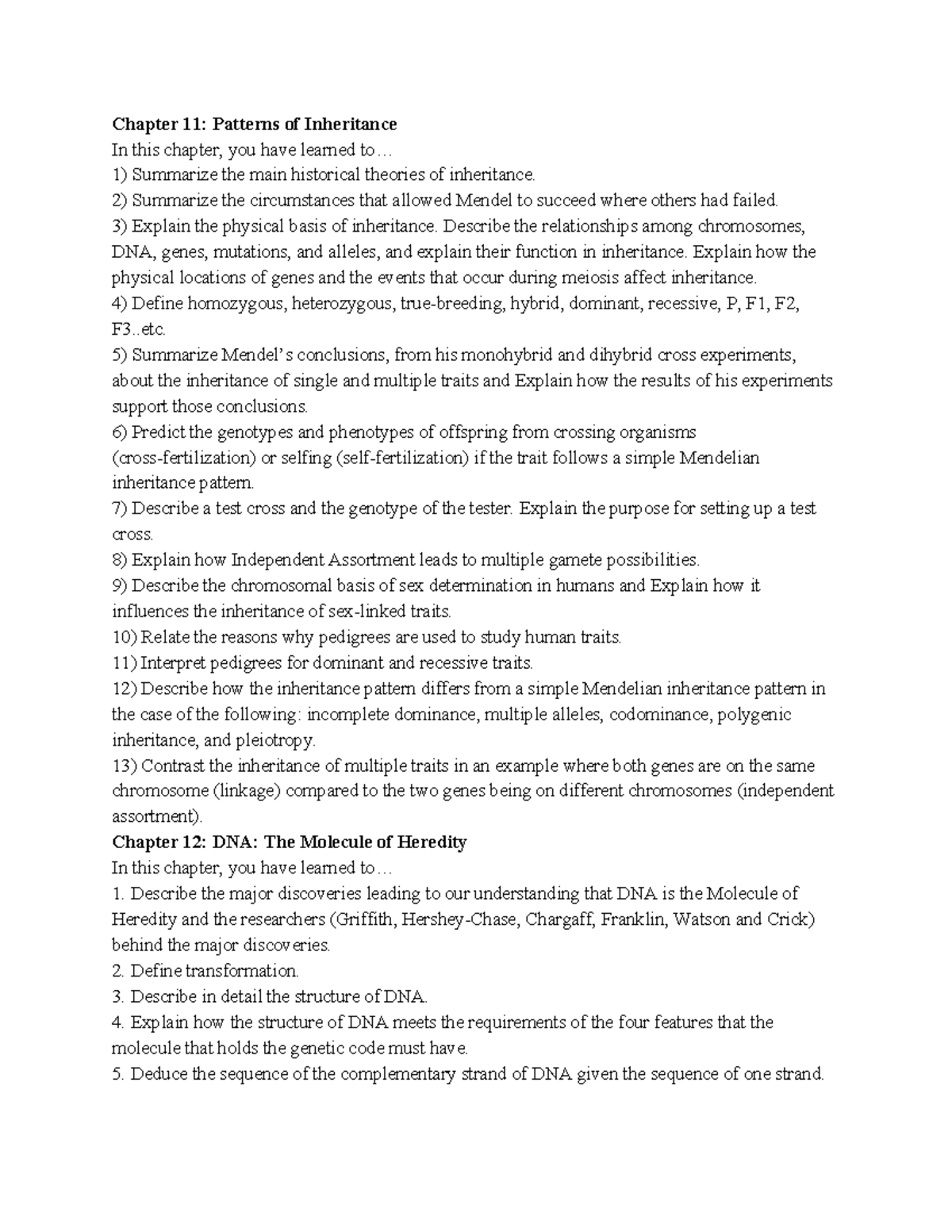 Patterns of Inheritance DNA Structure and Gene Expression - Studocu
