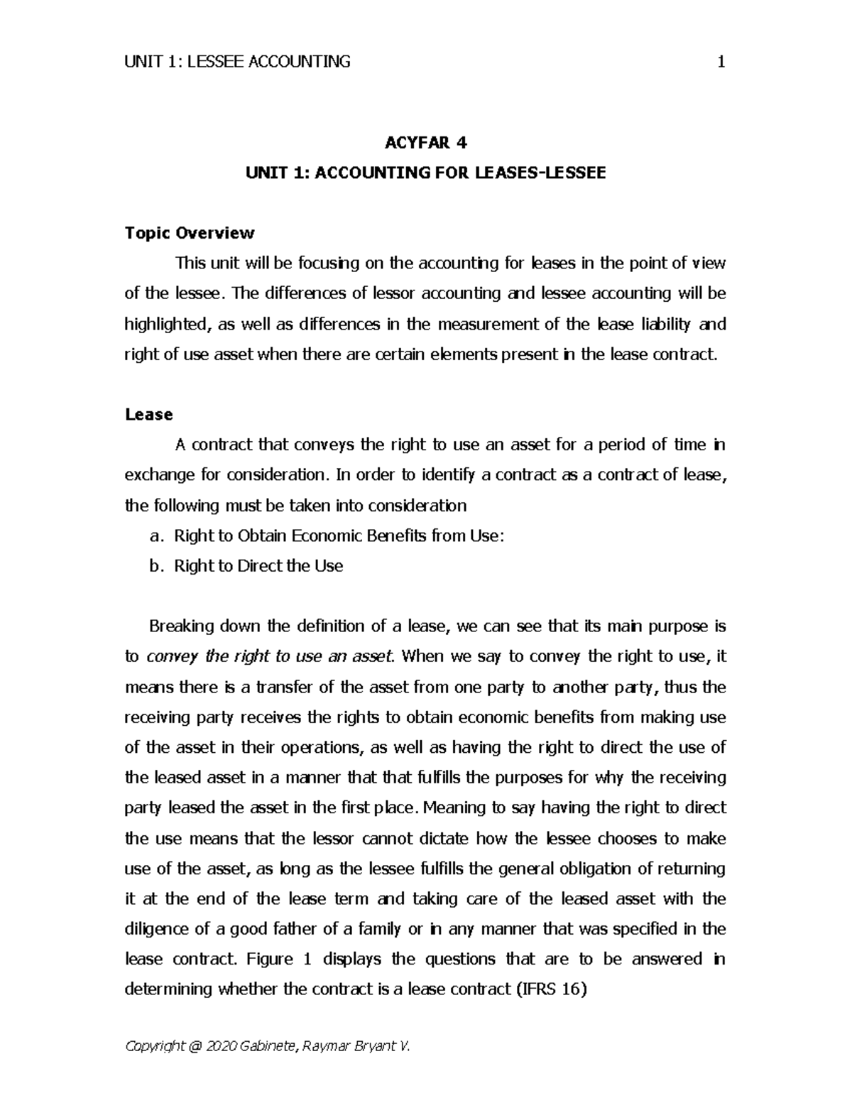 Acyfar 4 - Lesee Accounting - UNIT 1: LESSEE ACCOUNTING ACYFAR 4 UNIT 1 ...