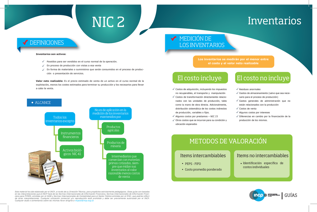 GUIA NIC 2 - Inventarios - GUÍAS Este material ha sido elaborado por el INCP, a través de su ...