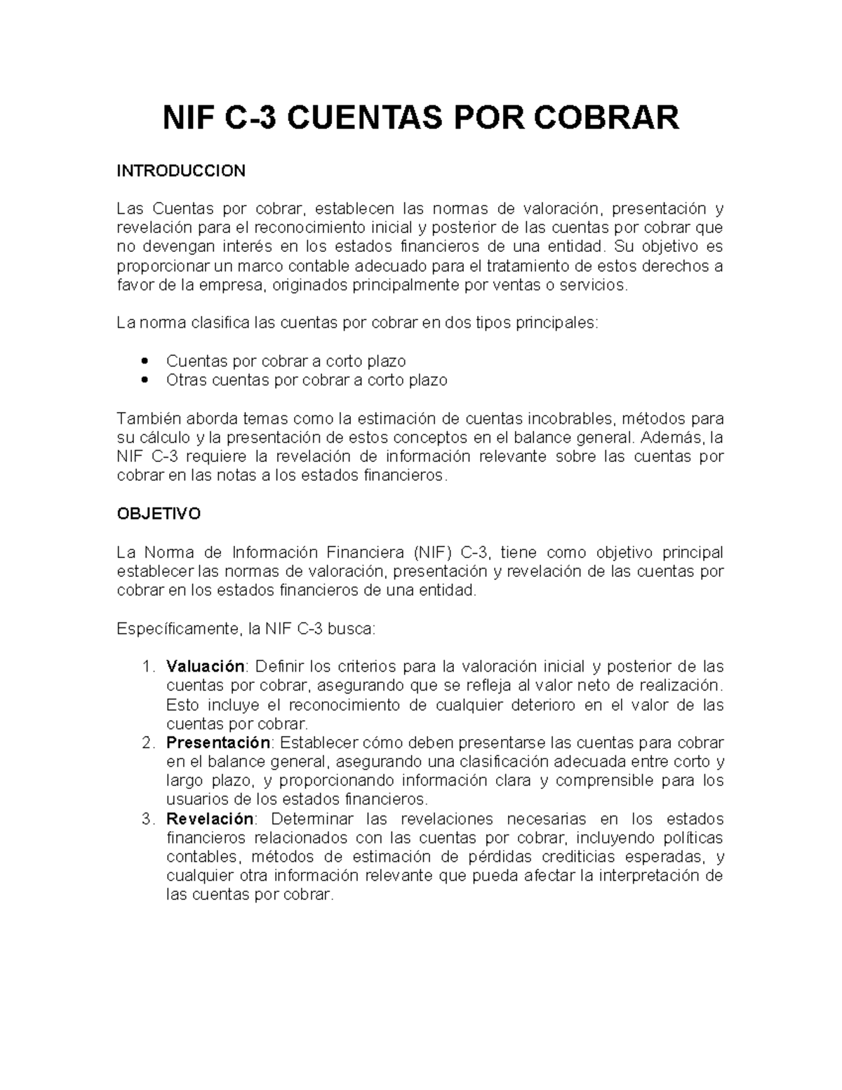 NIF C-3 - Apuntes de contabilidad pública - NIF C-3 CUENTAS POR COBRAR ...