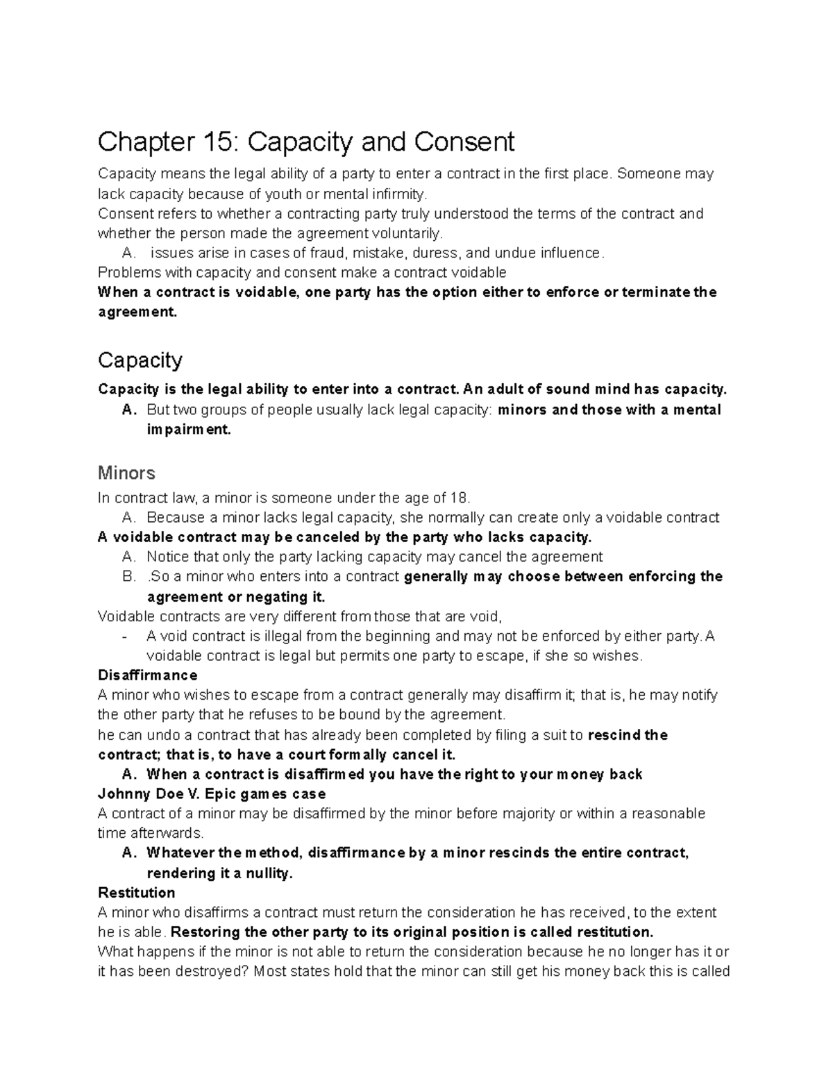 Chapter 15 Capacity and Consent - Chapter 15: Capacity and Consent ...