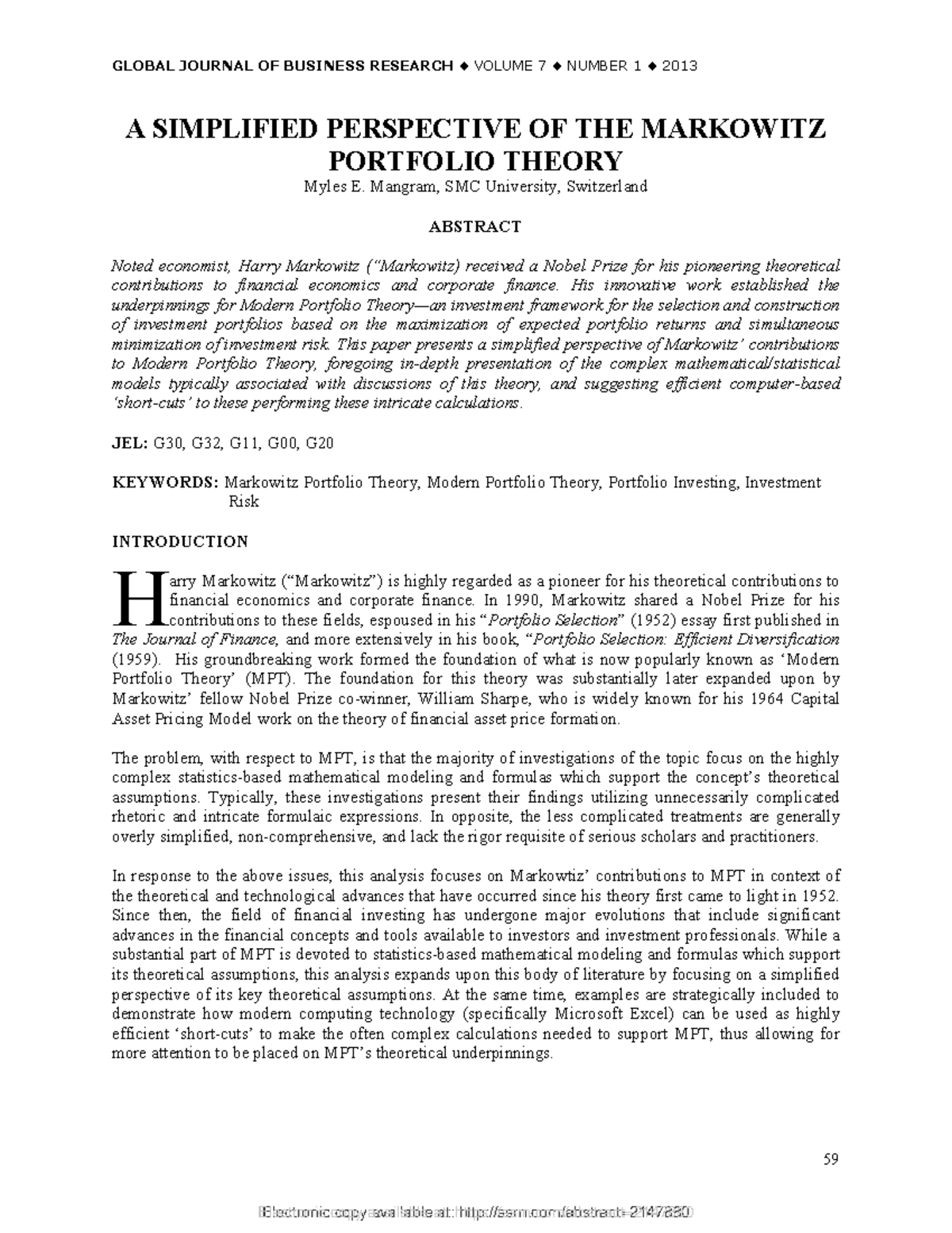 SSRN-id2147880 - Electronic copy available at: ssrn/abstract= GLOBAL ...