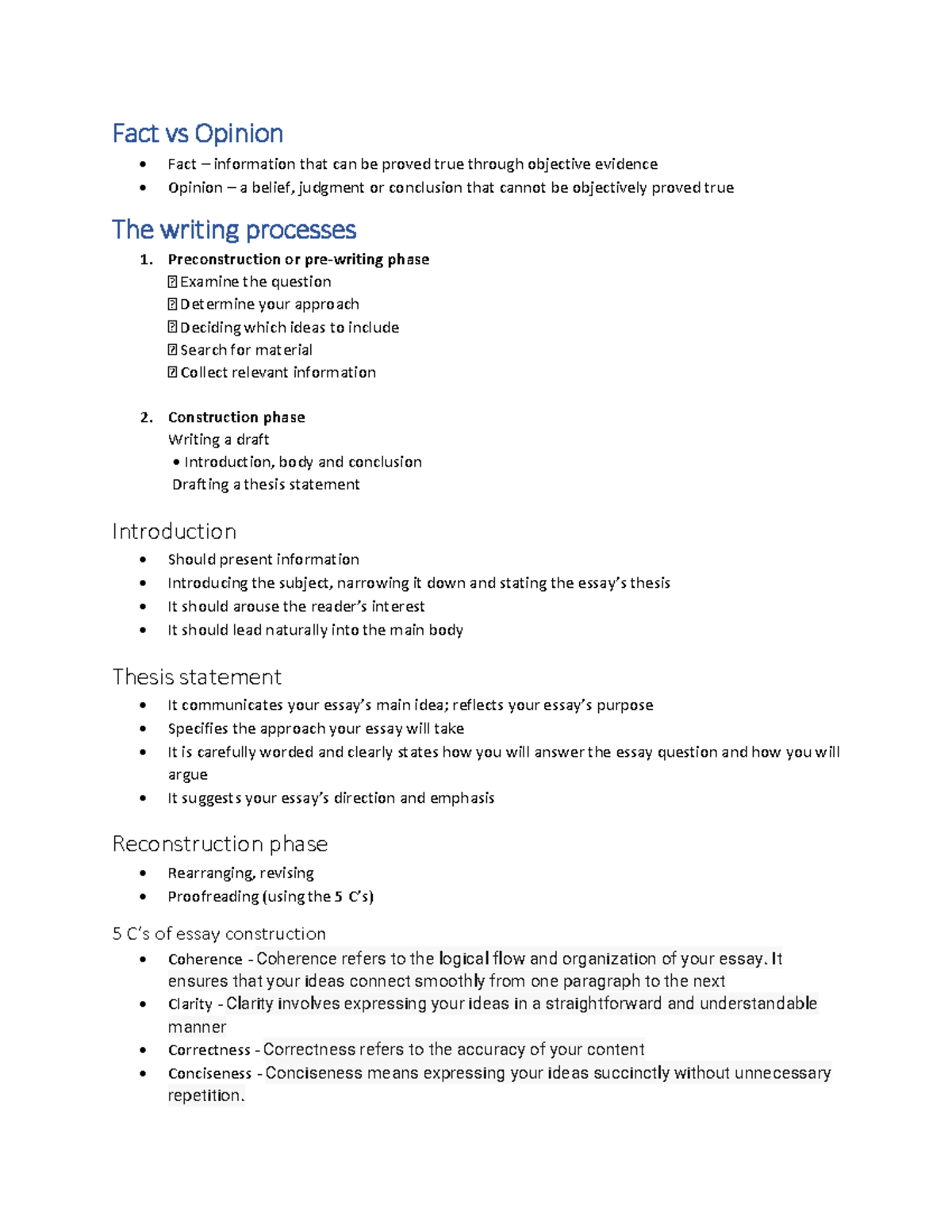 ELS Powerpoint notes 2 - Fact vs Opinion Fact – information that can be ...