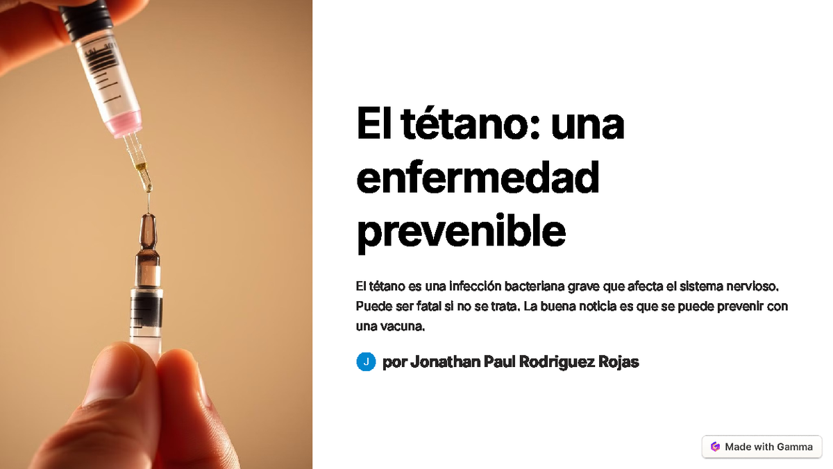 El tetano una enfermedad prevenible - El tétano: una enfermedad ...