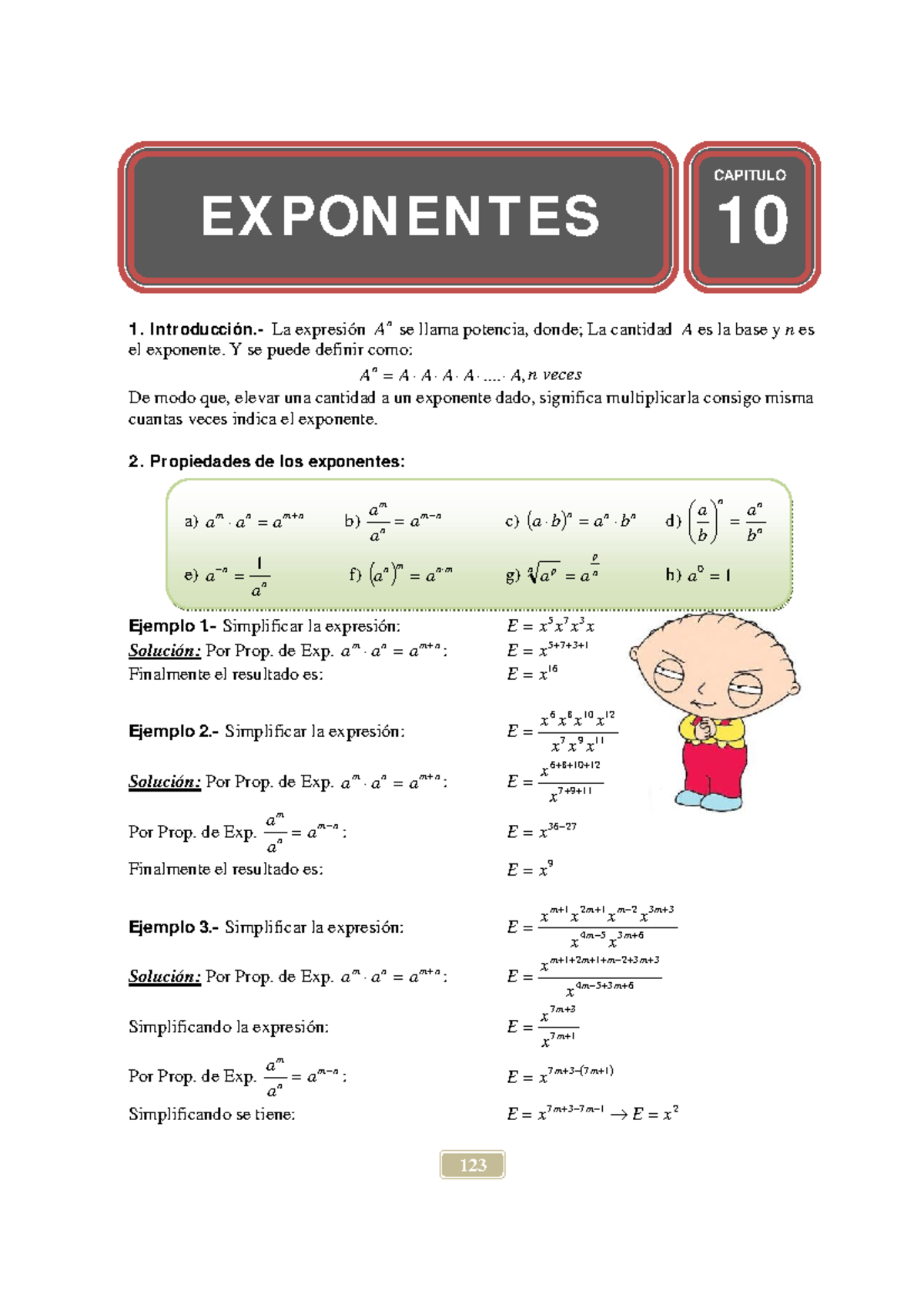 10. Exponentes - basico - Intr oducción.- La expresión n A se llama ...
