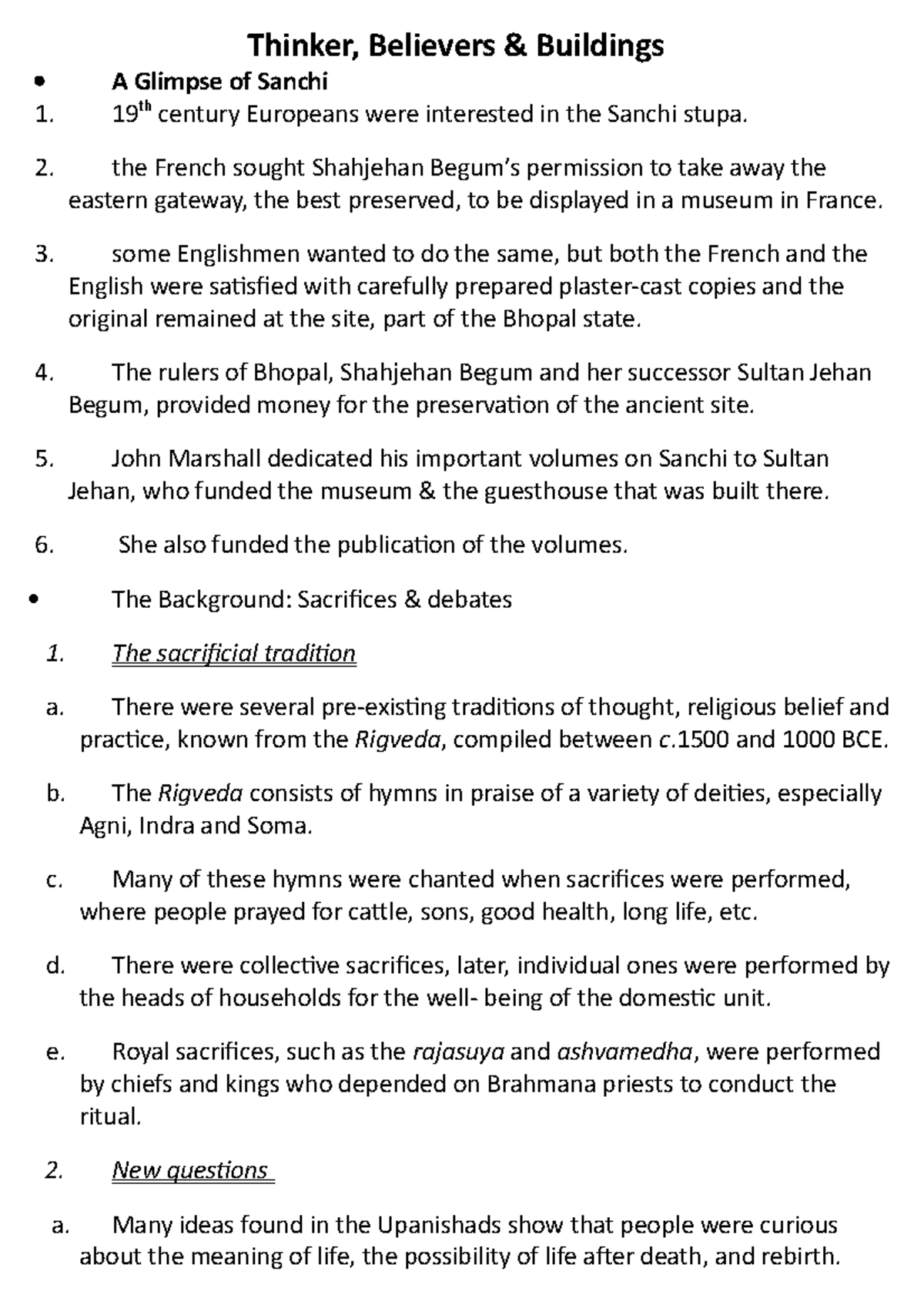 Thinker - History - Thinker, Believers & Buildings A Glimpse of Sanchi ...