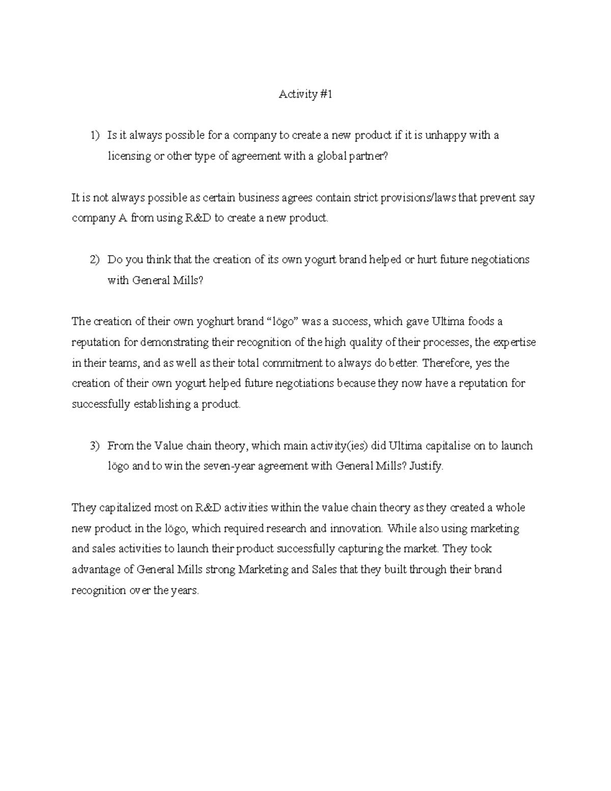 COMM 201 midterm material - Activity # Is it always possible for a ...