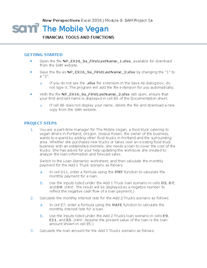 Instructions NP EX16 CS1-4a - New Perspectives Excel 2016 | Modules 1–4 ...