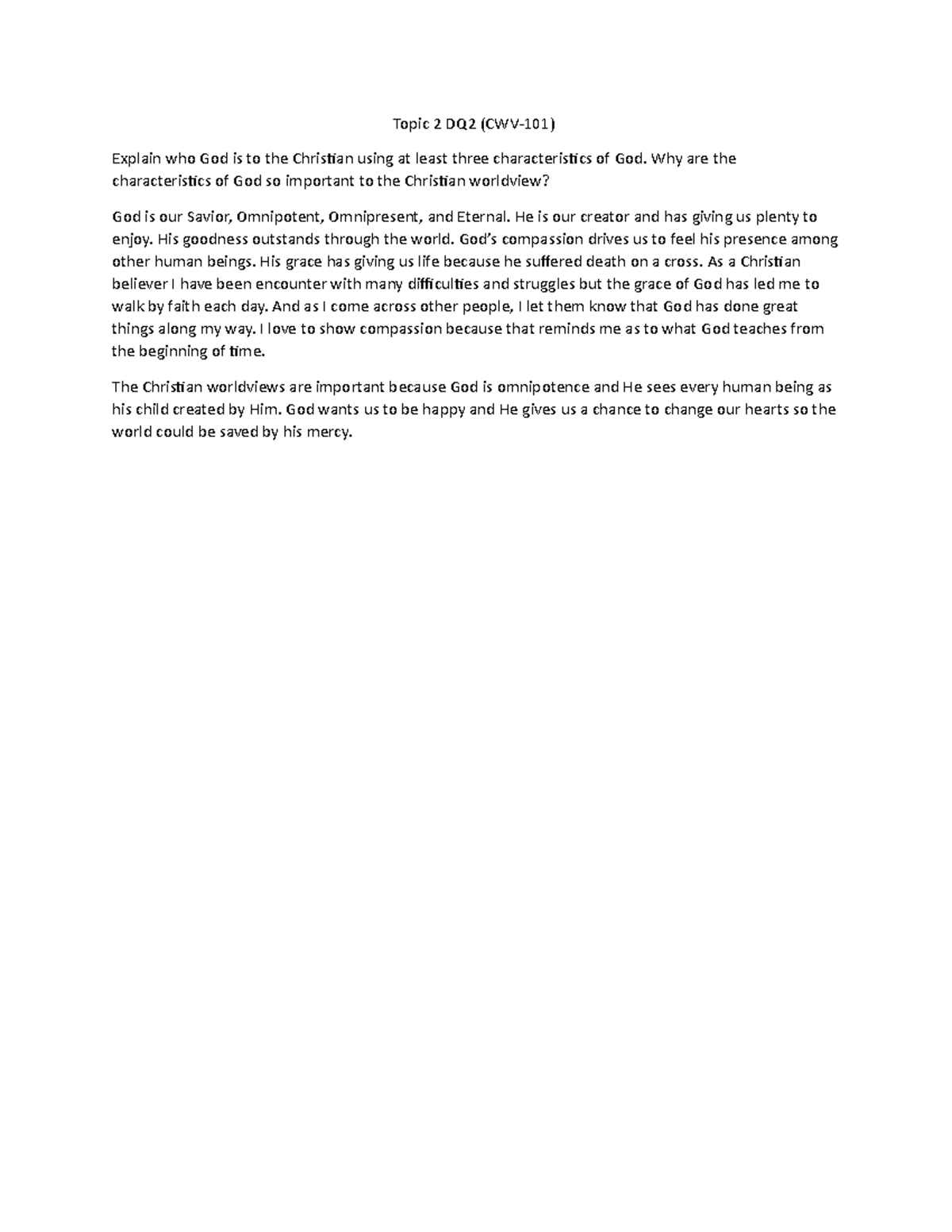 CWV-101 Topic 2 DQ 2 discussion discussion questions - Cwv 101 - GCU ...