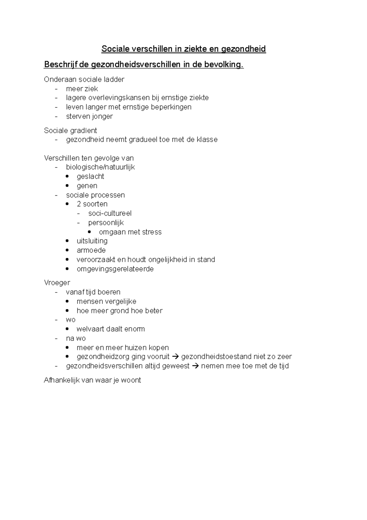 OG1 Sociale verschillen in ziekte en gezondheid - Sociale verschillen ...